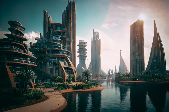 SFチックな近未来の風景の無料のAI画像素材 - ID.84412｜フリー素材 ぱくたそ